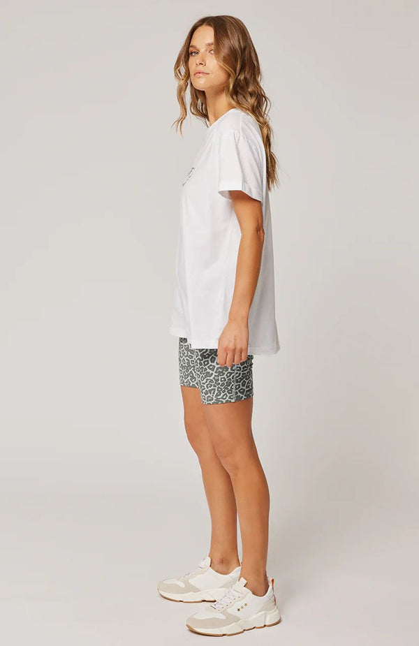 Cartel & Willow | Marlo Tee - White/Smoke Leopard | Zabecca Living
