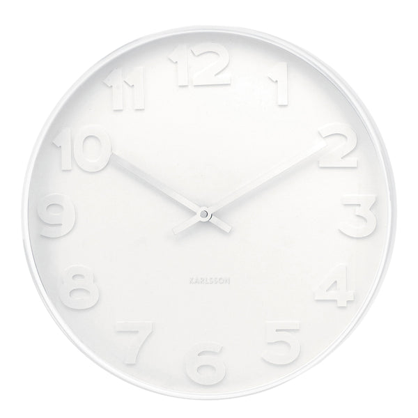 KARLSON Mr White Wall Clock - White | Zabecca Living