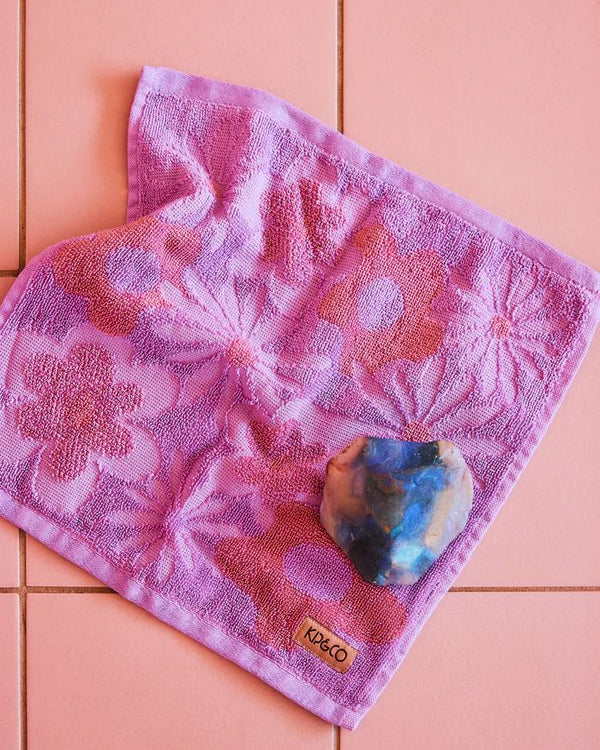 KIP & CO Terry Face Washer - Peach Fleur - Zabecca Living