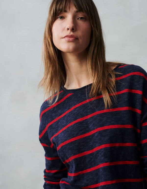LITTLE LIES Minnie Top - Navy/Red Stripe - Zabecca Living