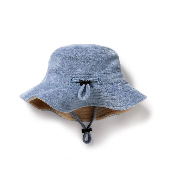 WILSON & FRENCHY Organic Terry Sun Hat - Dusty Blue - Zabecca Living