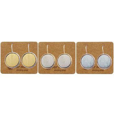 EAR MINTS | Two Tone Disc Insert Hook Earrings | Zabecca Living