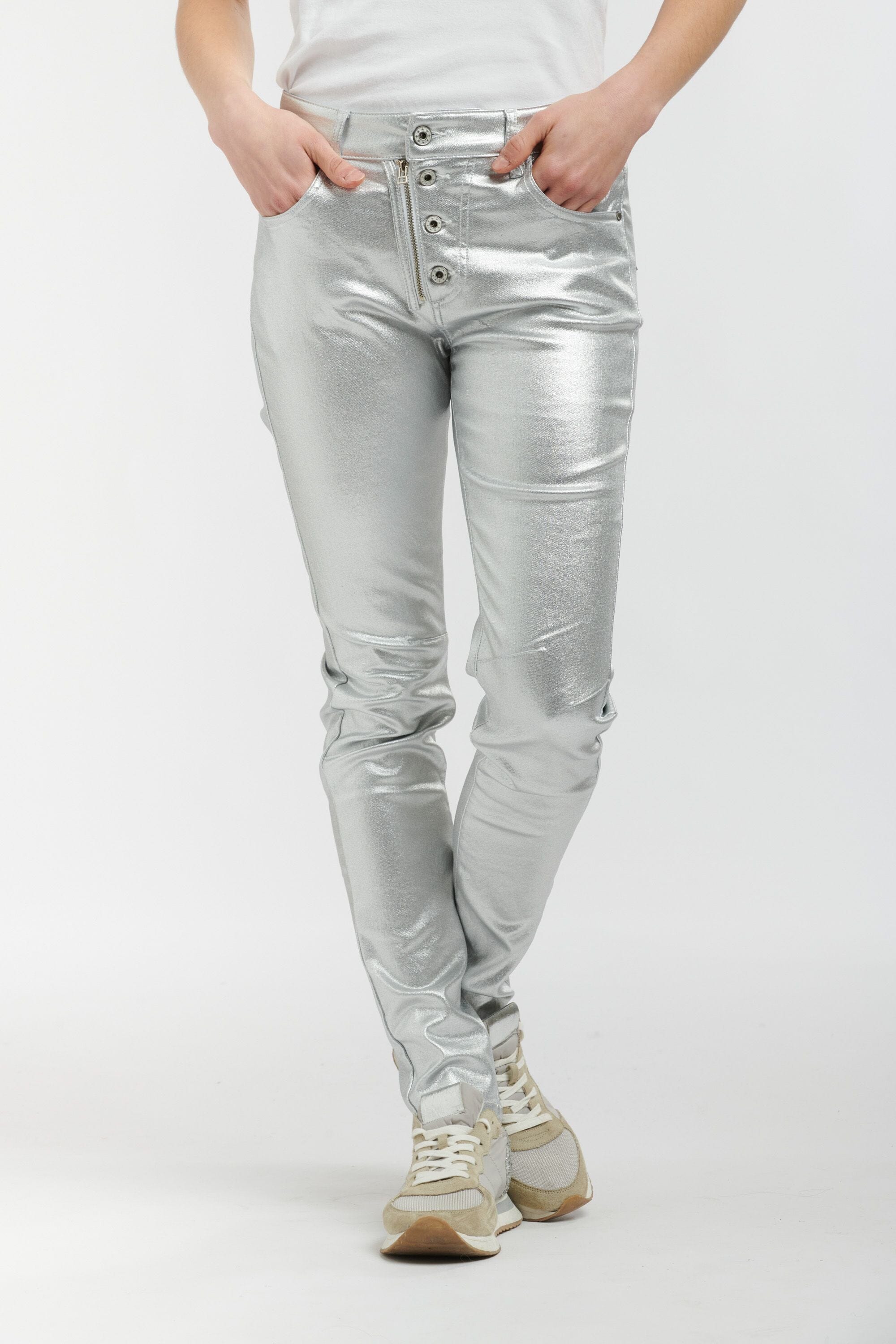 Italian Star | Stevie Jeans - Silver Metallic | Zabecca Living