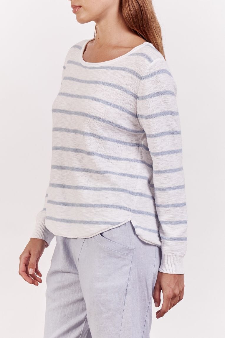 Little Lies | Nellie Stripe Women's Top - Blue | Zabecca Living